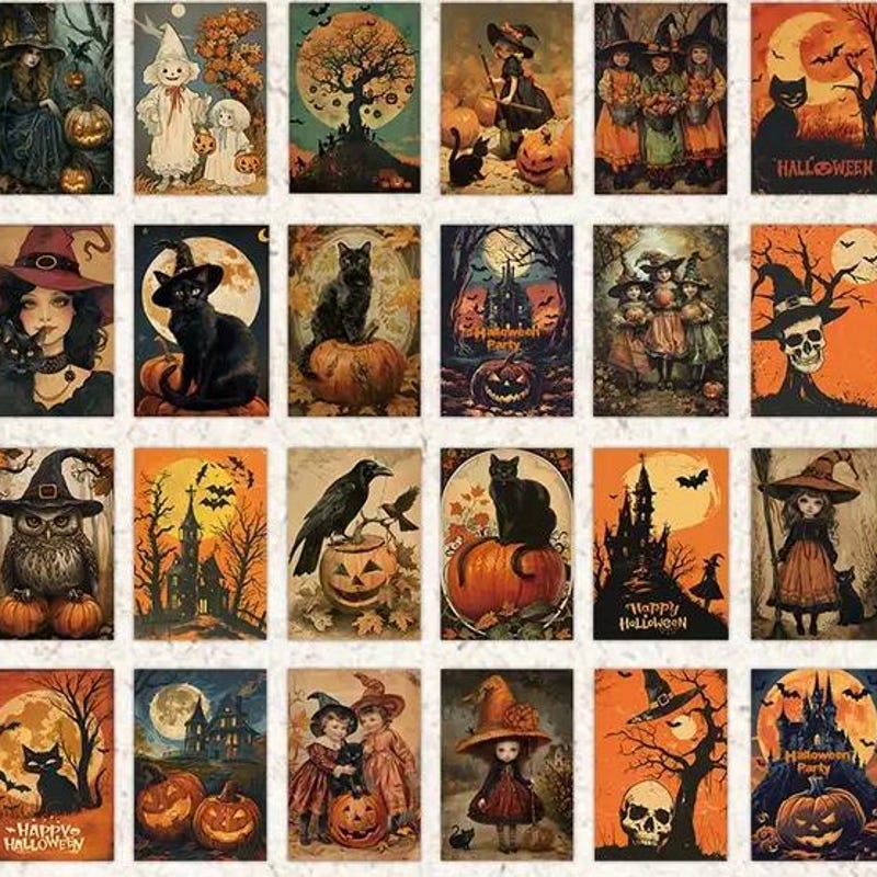 Halloween Postcards - Etsy