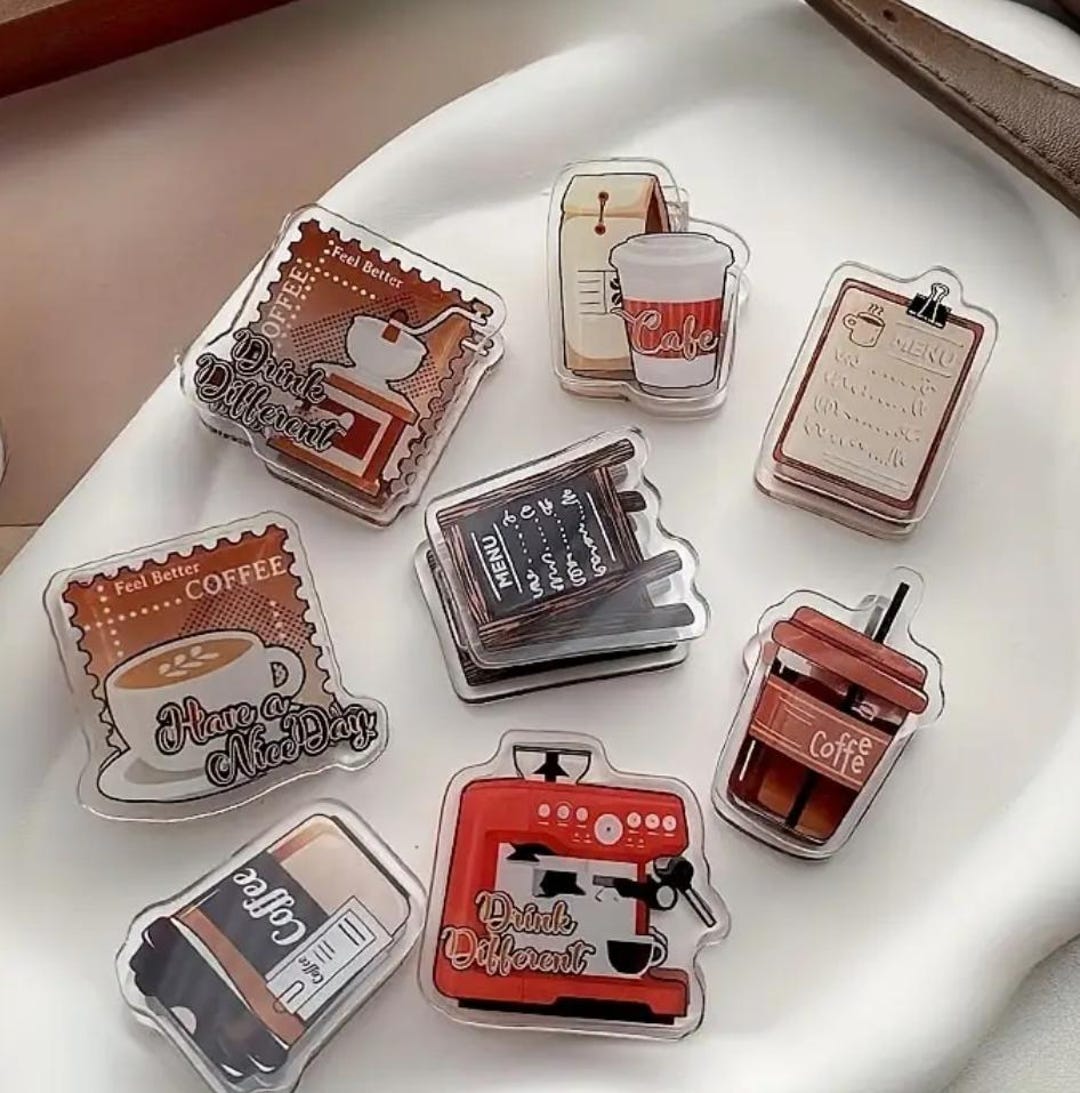 Set of 2 Coffee Memo Clips, Junk Journal, Planners, Cards, Tags - Etsy