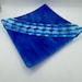 Handmade Fused Glass Optics Plate: Teal, Blue, Light Blue, White and ...