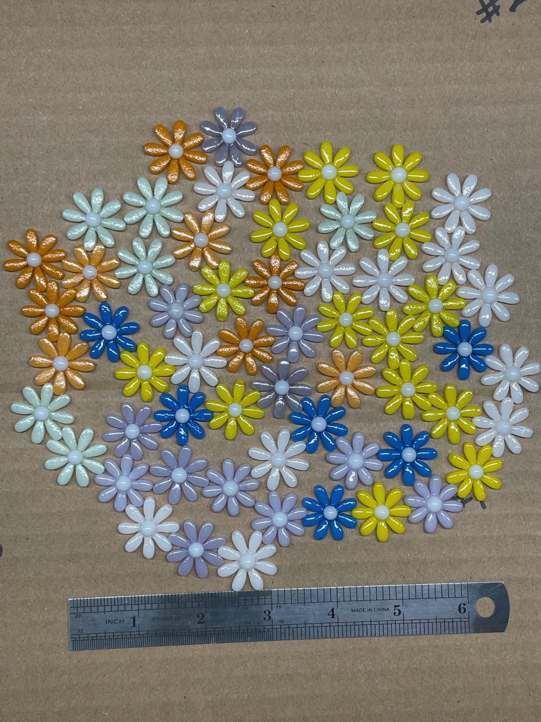 COE 90 Freeze and Fuse Glass Daisy Flowers: Mosaic Art Embellishments ...