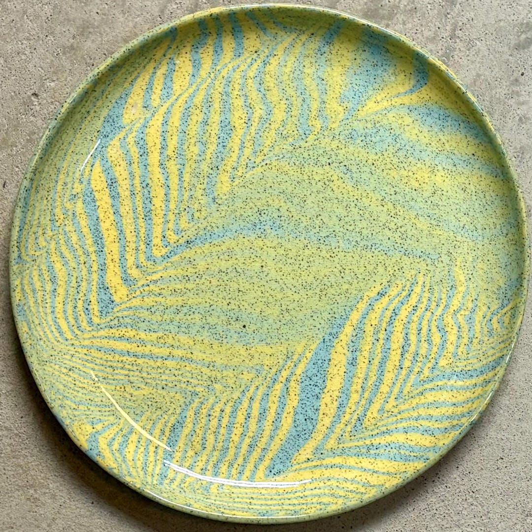 Handmade Porcelain Pottery Abstract Expressionism Plate ~ Nerikomi - Etsy