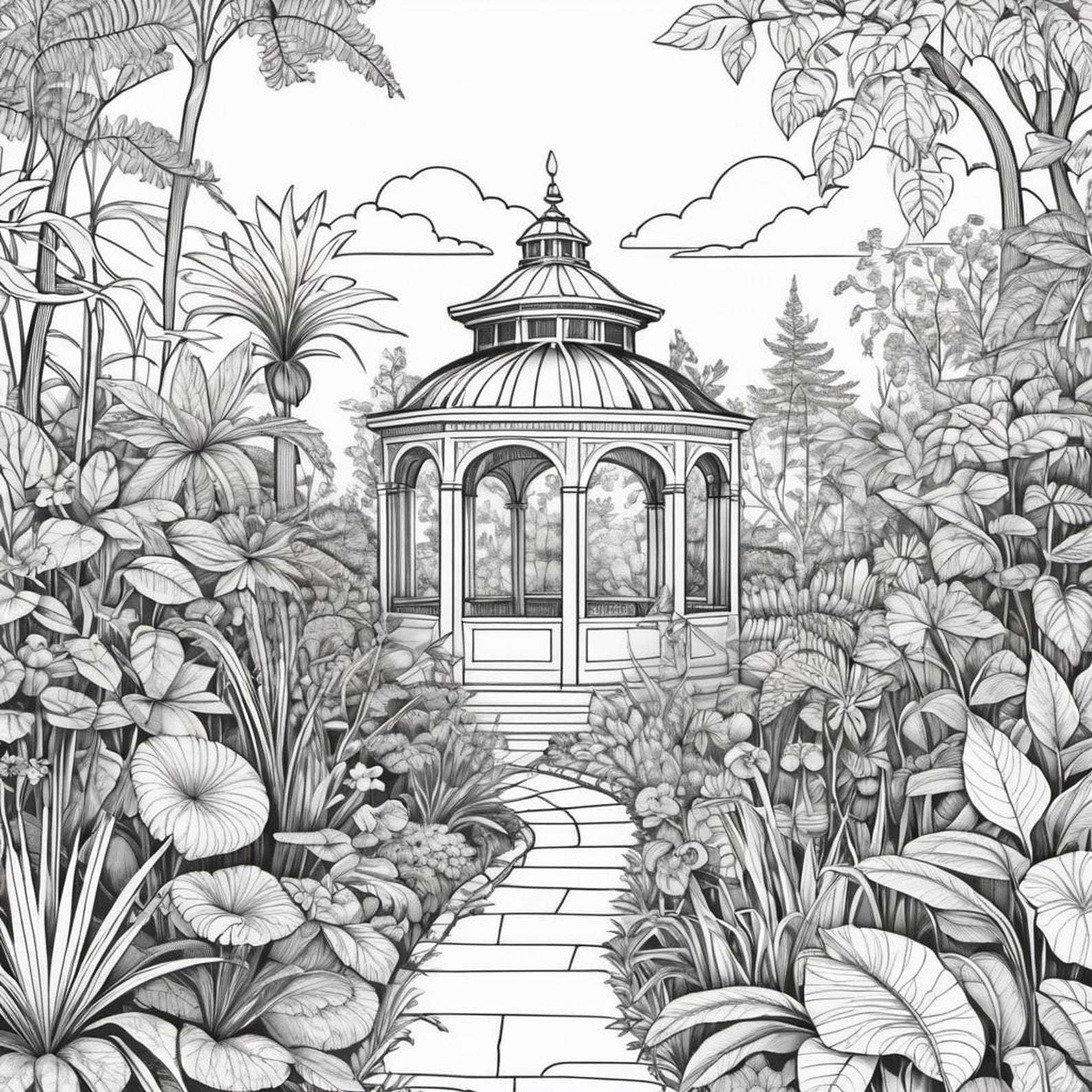 Serenity in Bloom: A Botanical Garden Digital Print - Etsy