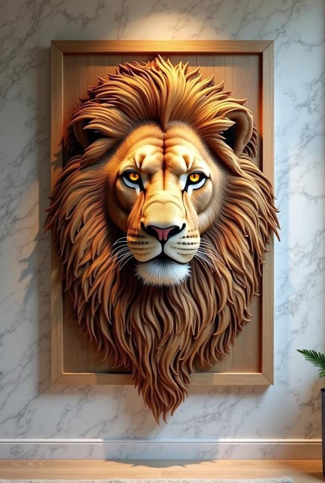 3D Lion Head Print – Safari Animal Wall Art (digital Download) - Etsy