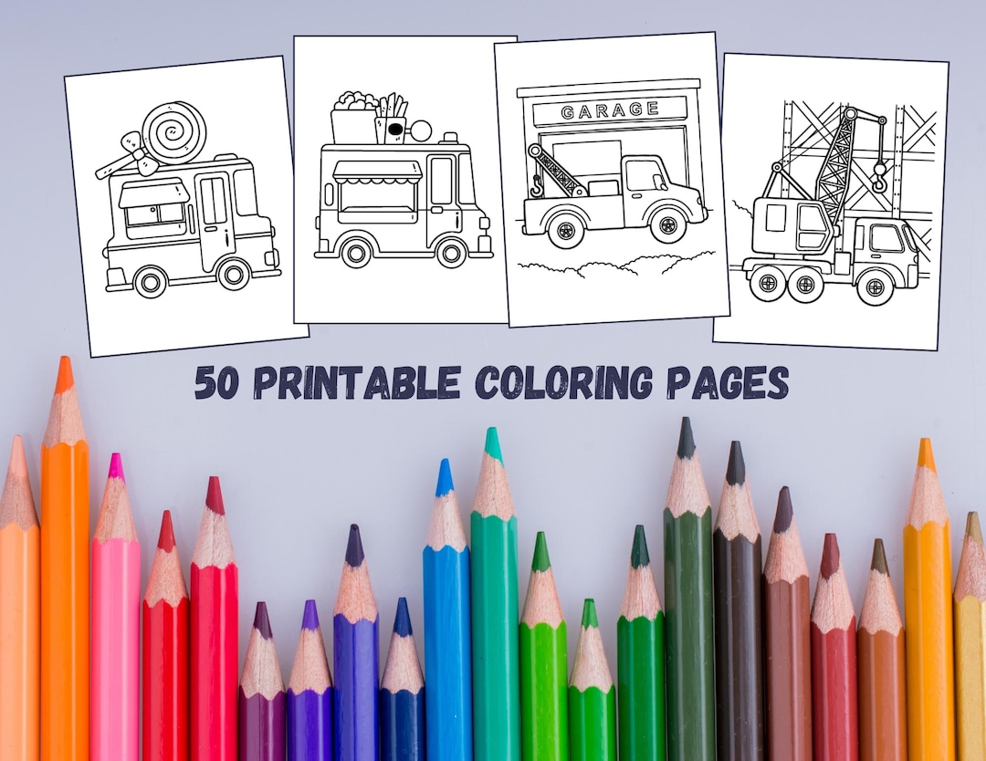 Trucks and Diggers Coloring Pages | Truck Printable | Coloring ...
