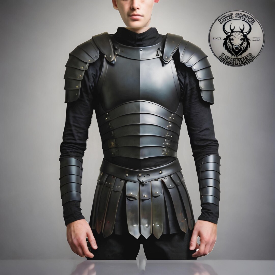Handmade Black Leather Armor Set – Medieval Knight Chest Plate ...