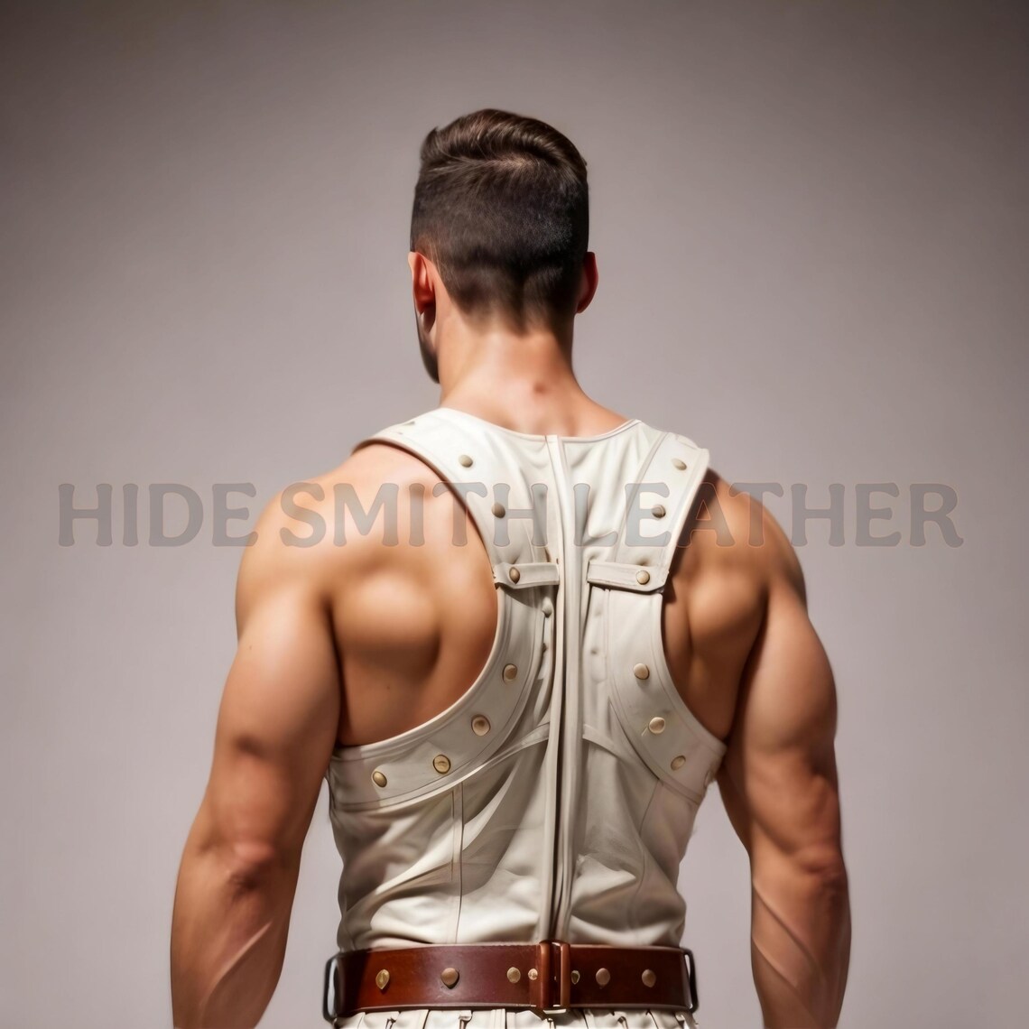 Gladiator Men's Leather Armor and Kilt | Genuine White and Red Leather ...