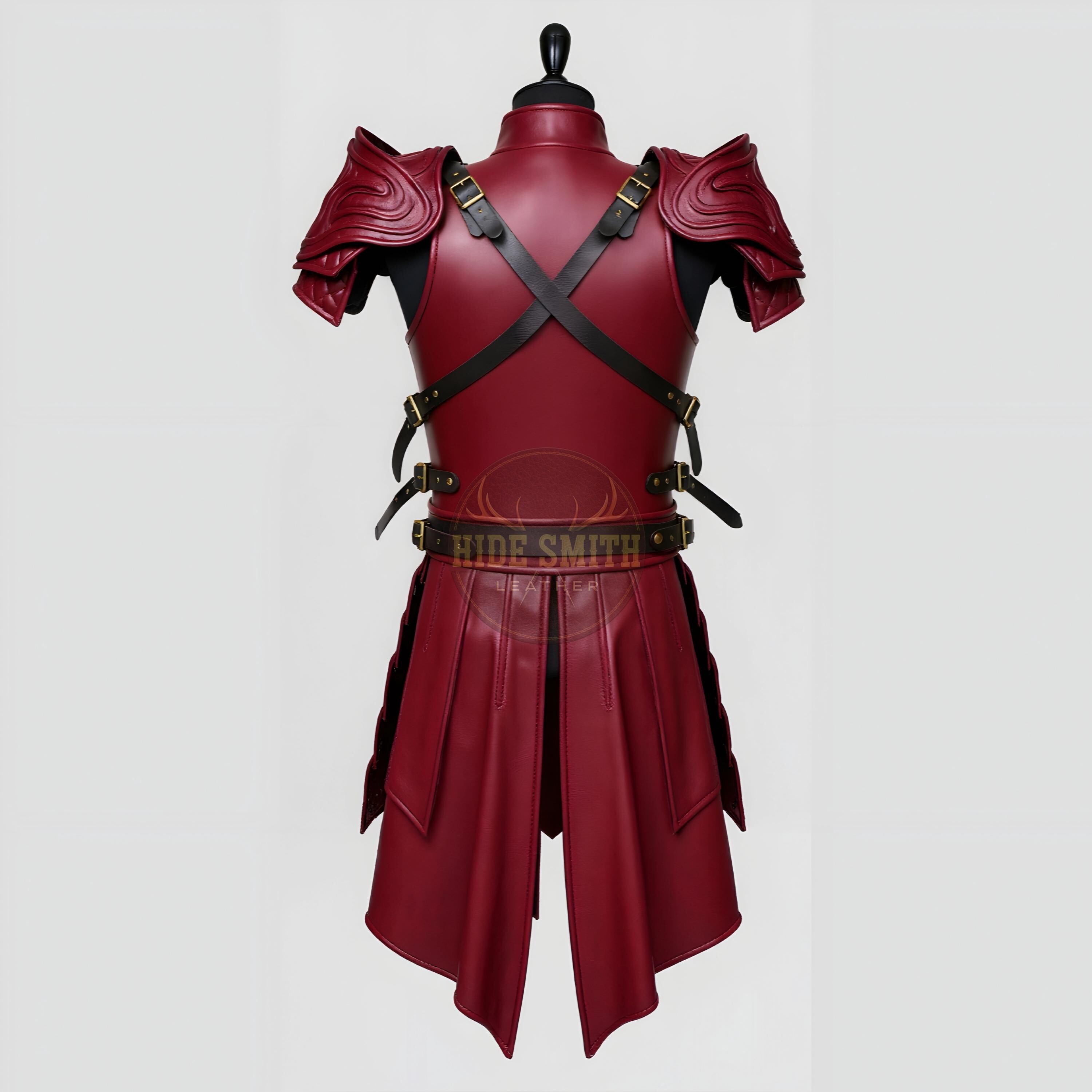 Handmade Genuine Leather Fantasy Warrior Corset Armor Costume Medieval ...
