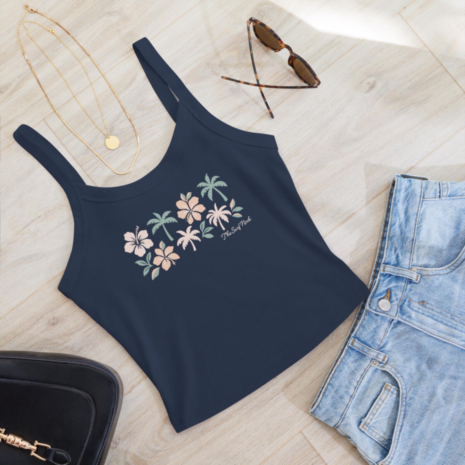 Tropicool Ribbed Tank – Mid-length Scoop Neck Surf Top | Stretch Fit ...