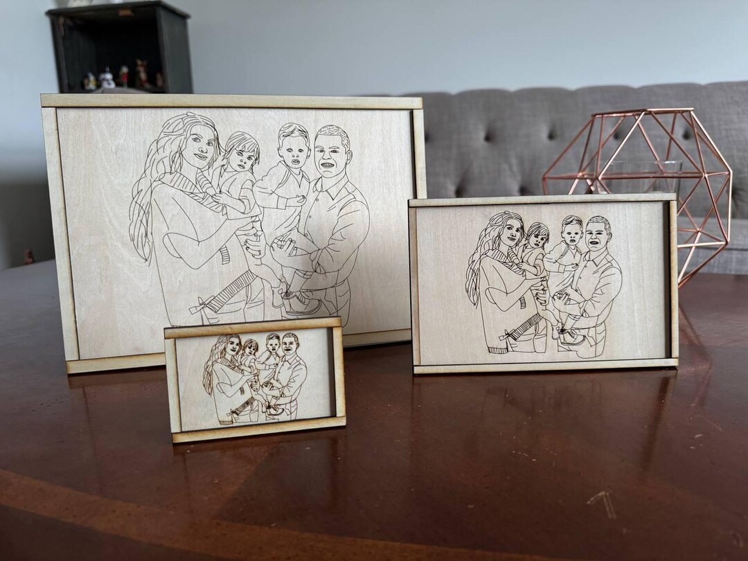 Family Line Art Portrait – Custom Sketch From Photo, Minimalist Family ...