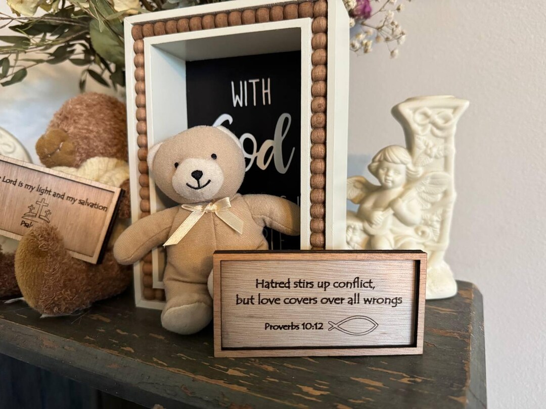 Bible Verse Wood Magnet – Christian Mini Wall Art, Scripture Decor Gift ...