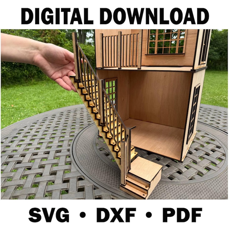 Dollhouse Staircase Digital File 1:6 | Laser Cut SVG DXF - Etsy