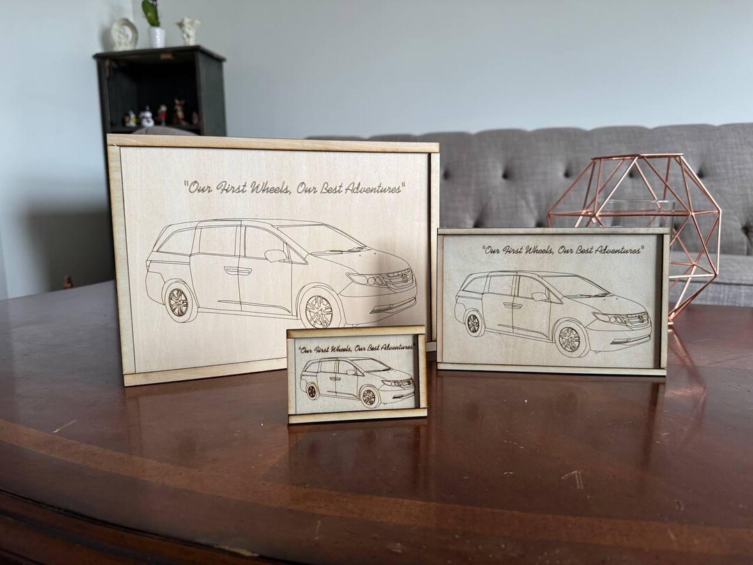 Custom Family Car Portrait – Personalized Engraved Line Art, First Car ...