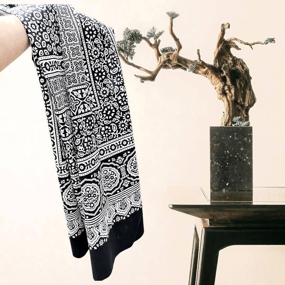 Sindhi Ajrak Shawl: Hand Block Printed Cotton Neck Wrap - Etsy