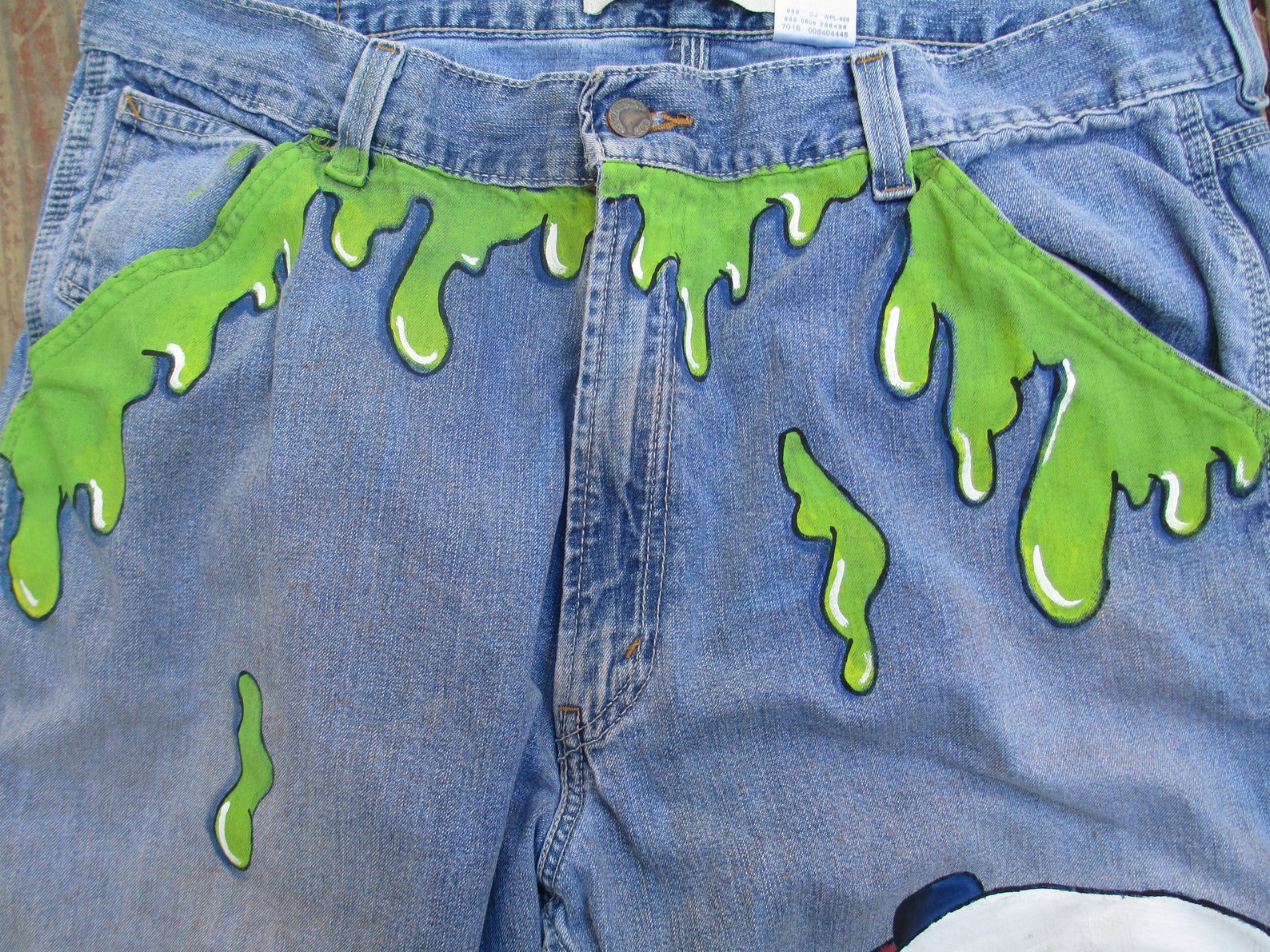 Ghostbusters Custom Jeans Hand Painted Jeans Hand Drawn - Etsy