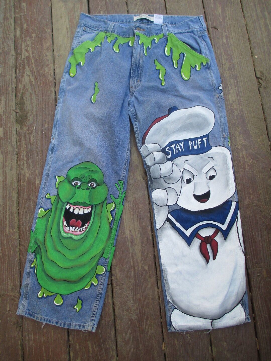 Ghostbusters, Custom Jeans, Hand Painted Jeans, Hand Drawn Jeans, Stay ...