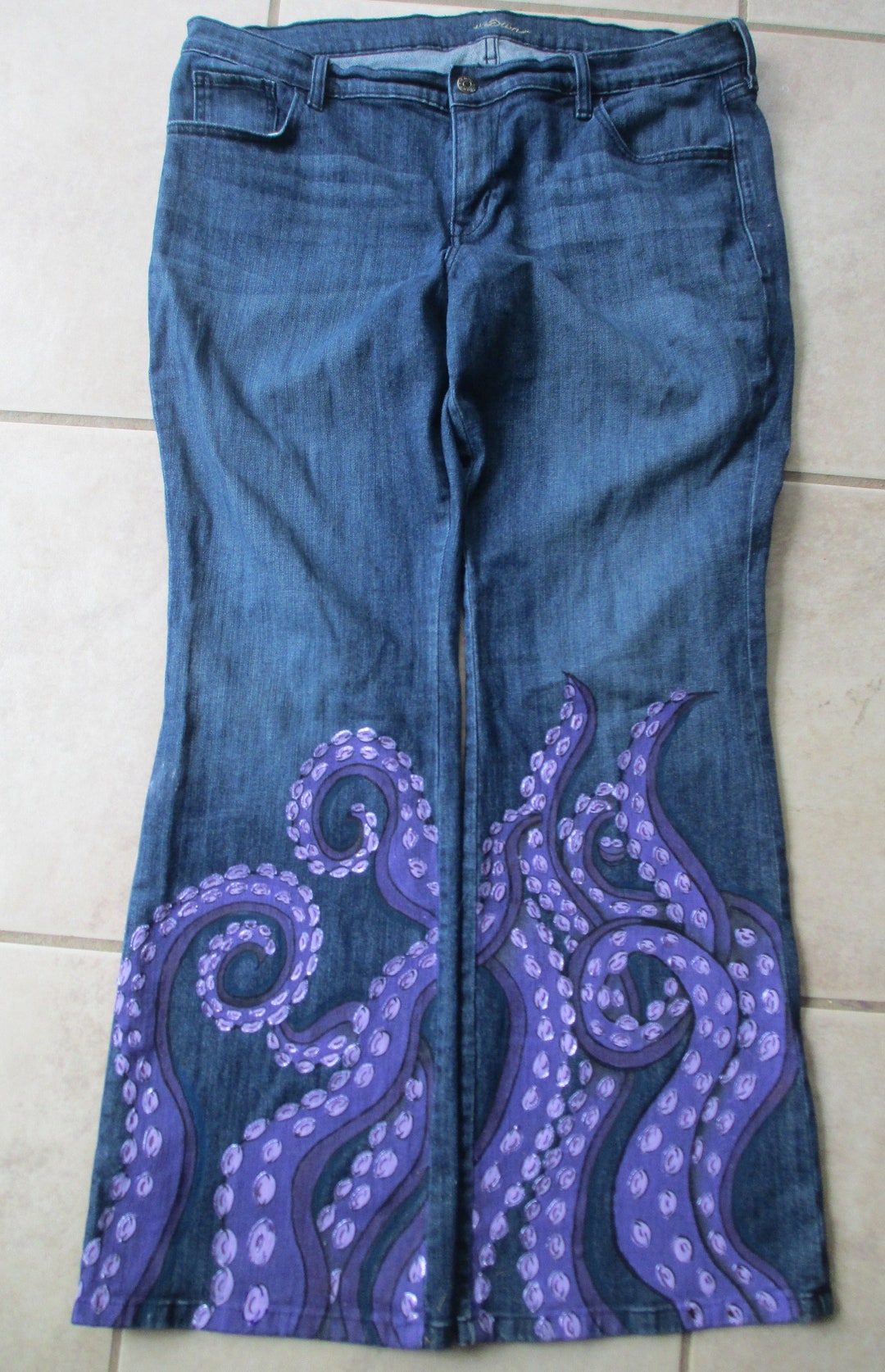 Tentacles Jeans, Octopus Jeans, Custom Jeans, Hand Painted Jeans ...
