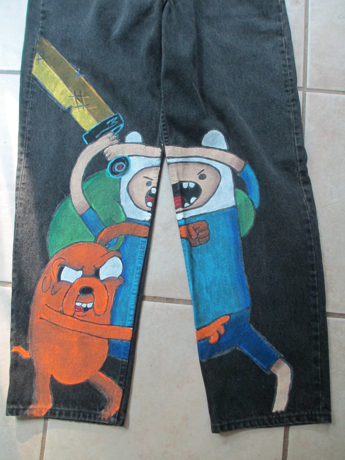 Adventure Time Custom Jeans Custom Clothes Custom Jeans - Etsy