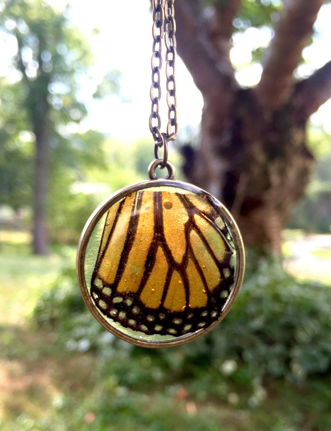 Real Monarch Butterfly Wing Necklace - Etsy