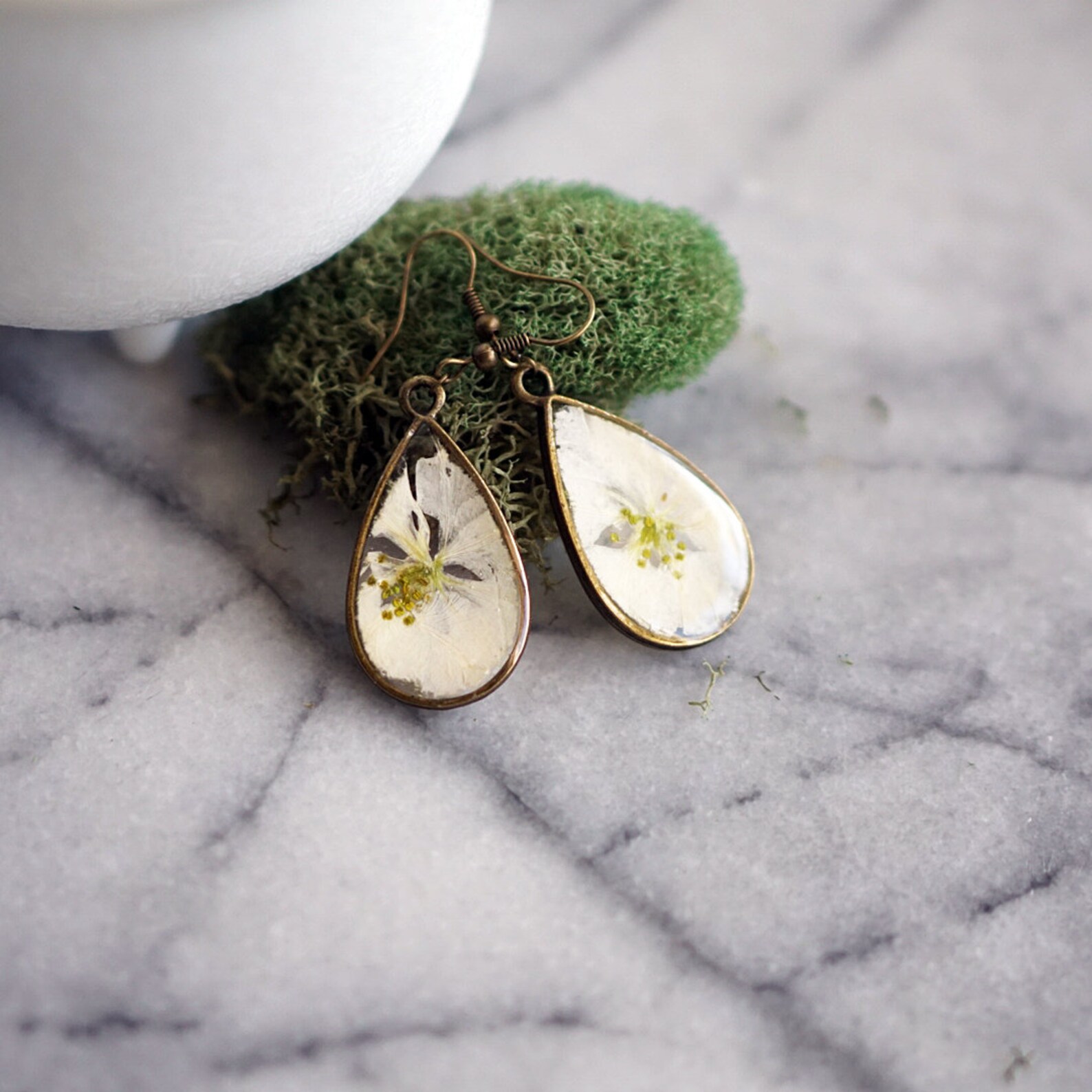 December Birth Flower Earrings, Paperwhite Teardrop Earrings, Birth ...
