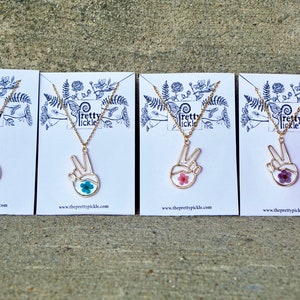 Peace Sign Flower Necklace, Gold Peace Sign Pendant, Peace Flower, Real ...
