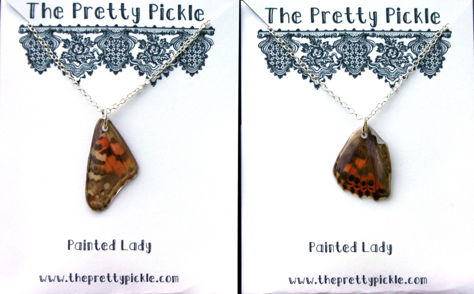 Painted Lady Butterfly Wing, Small Wing, Real Butterfly Wing Necklace ...