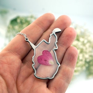 West Virginia Pendant Necklace, WV Botanical, Botanical Jewelry ...