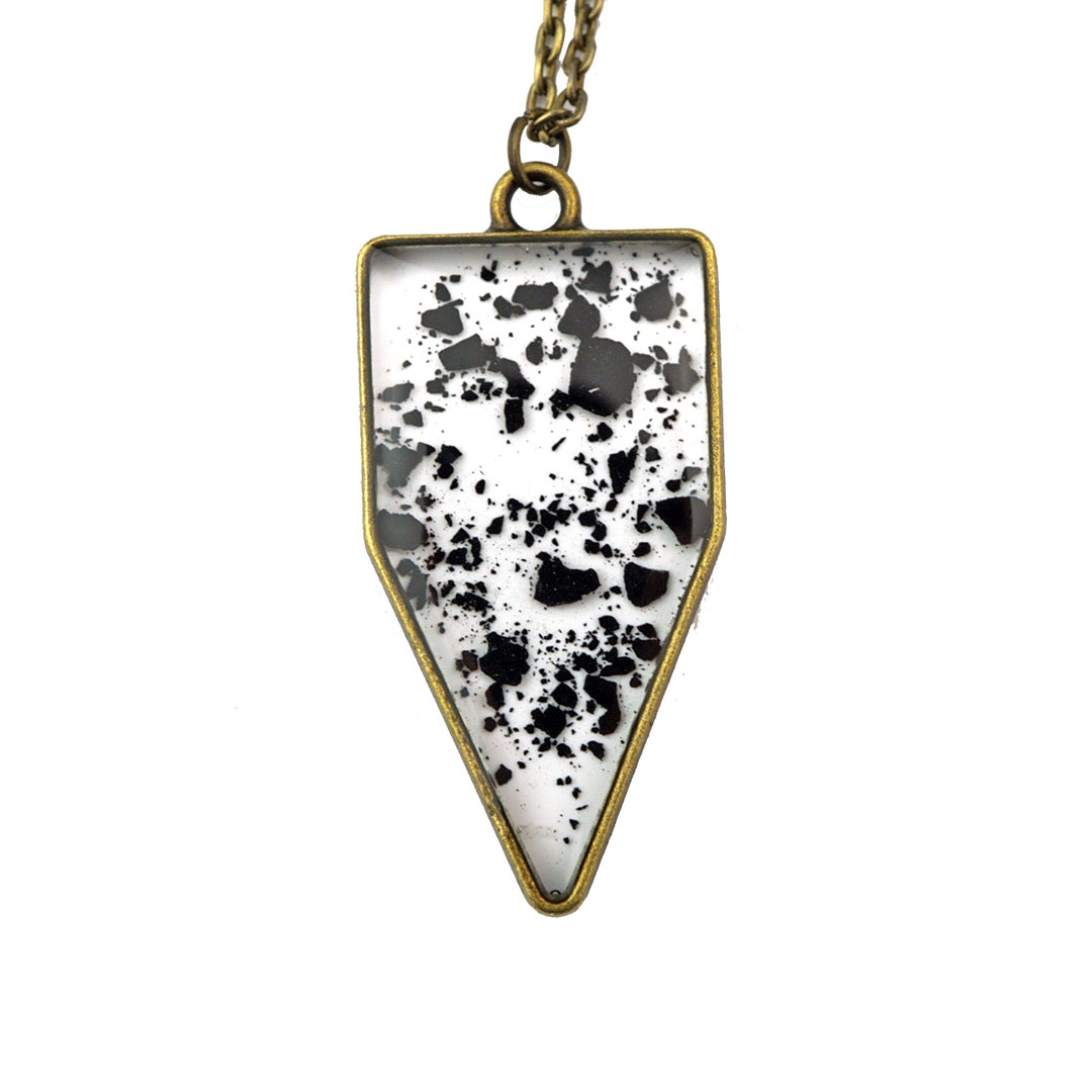 Coal Dust Pendant, Resin and Coal Necklace, WV Coal Arrow Necklace, Gem ...