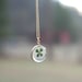 Real Four Leaf Clover Gold Circle Setting Necklace, Pressed Four Leaf ...