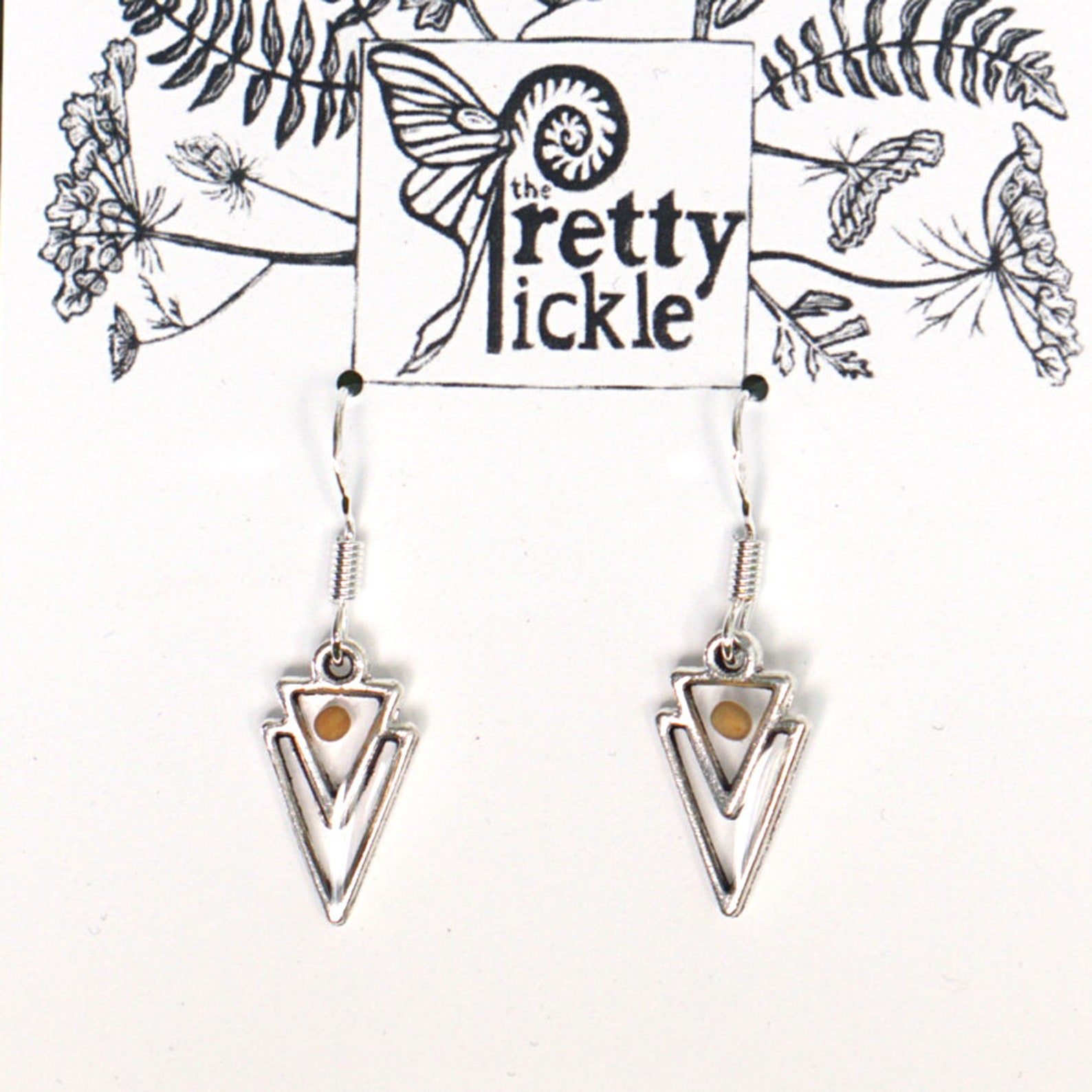 Arrow Mustard Seed Earrings Tiny Mustard Seeds Resin and - Etsy