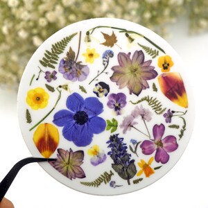 Spring Pressed Flower Sticker, Pressed Flower Art, Sticker Art, Circle ...