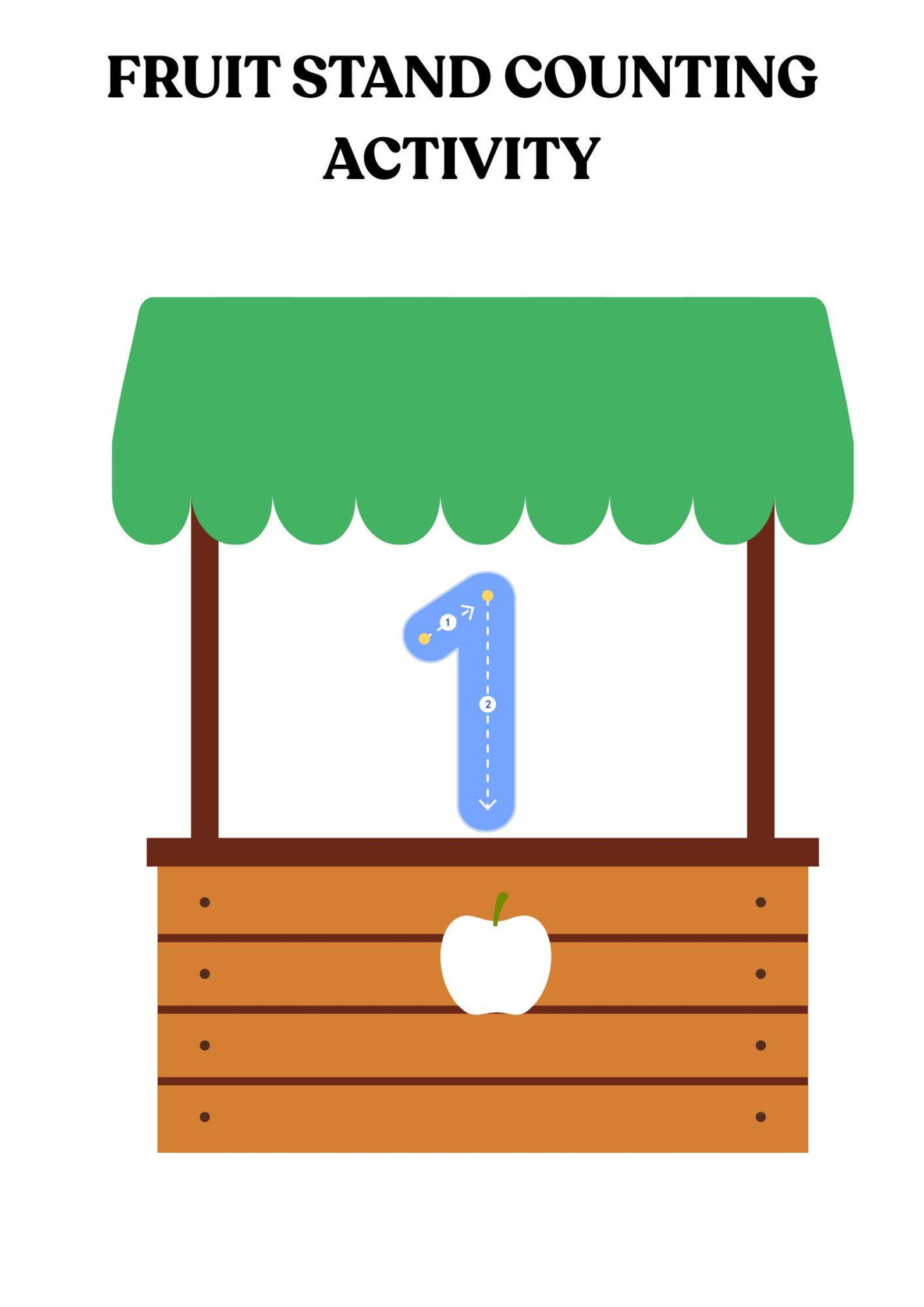 Buy Fruit Stand Number Tracing Worksheet – Preschool Counting Activity ...