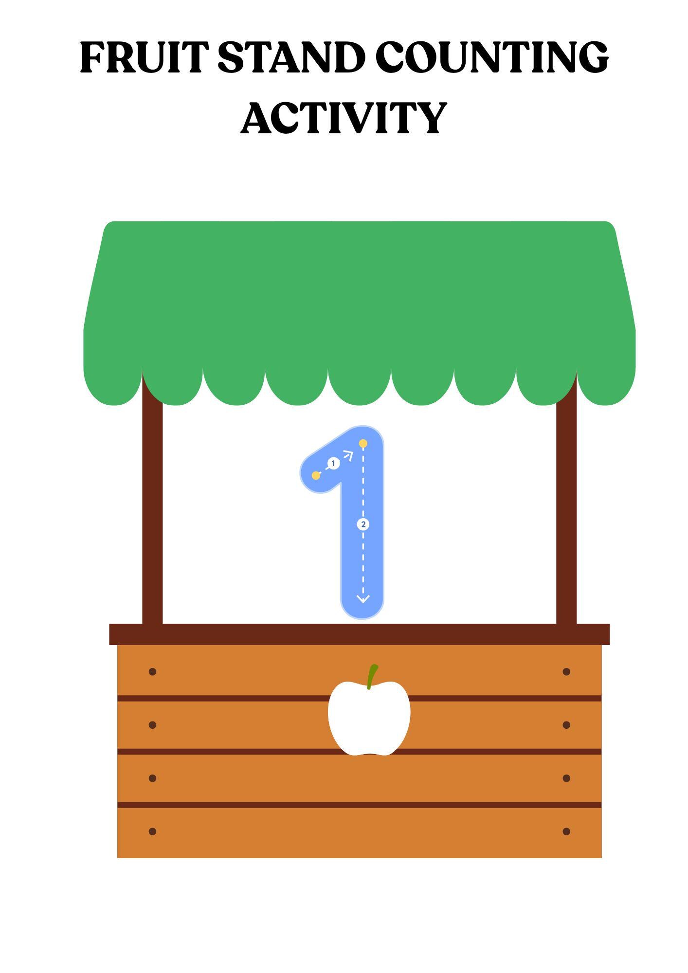 Buy Fruit Stand Number Tracing Worksheet – Preschool Counting Activity ...