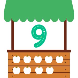 Buy Fruit Stand Number Tracing Worksheet – Preschool Counting Activity ...