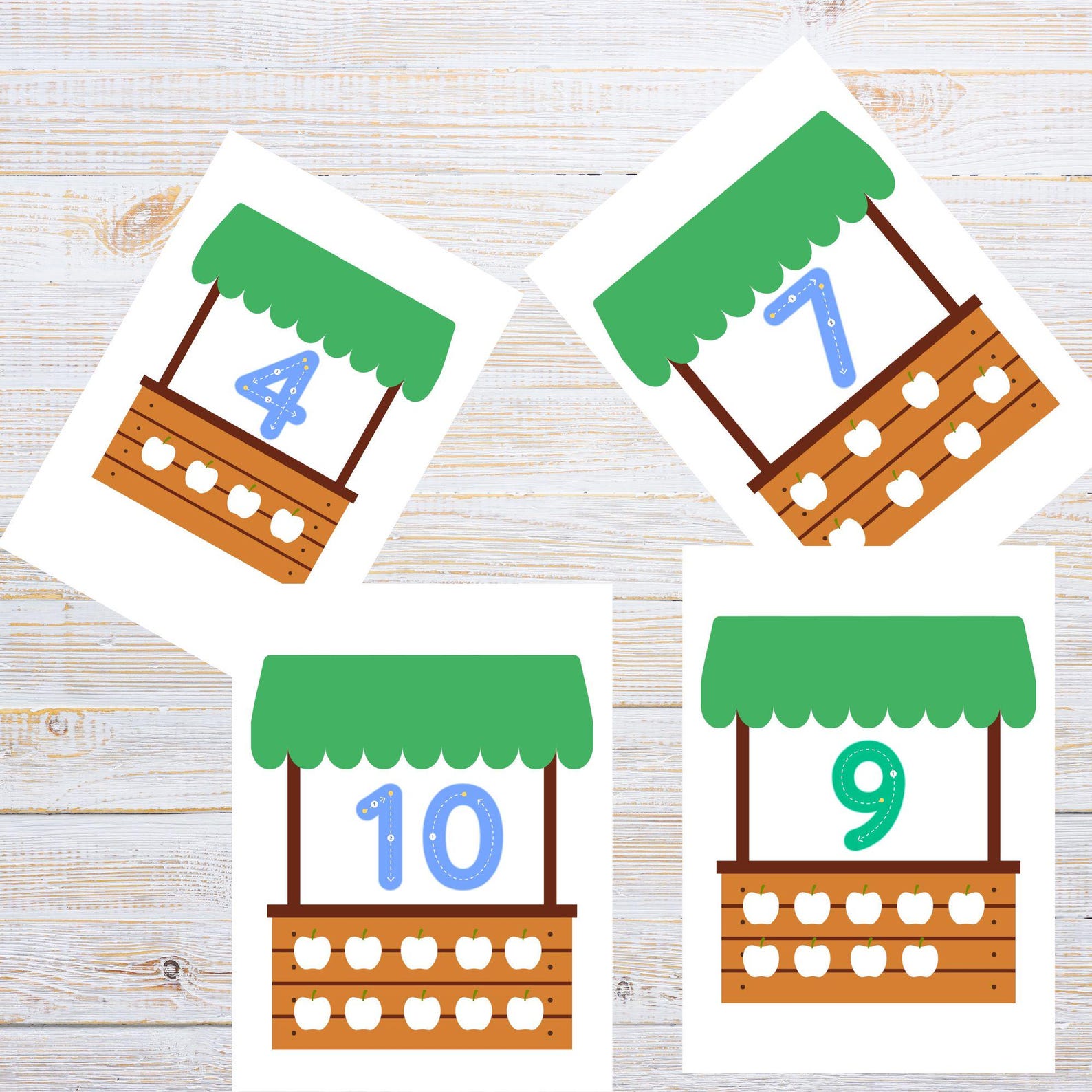 Buy Fruit Stand Number Tracing Worksheet – Preschool Counting Activity ...