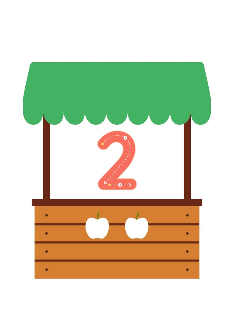 Fruit Stand Number Tracing Worksheet – Preschool Counting Activity ...