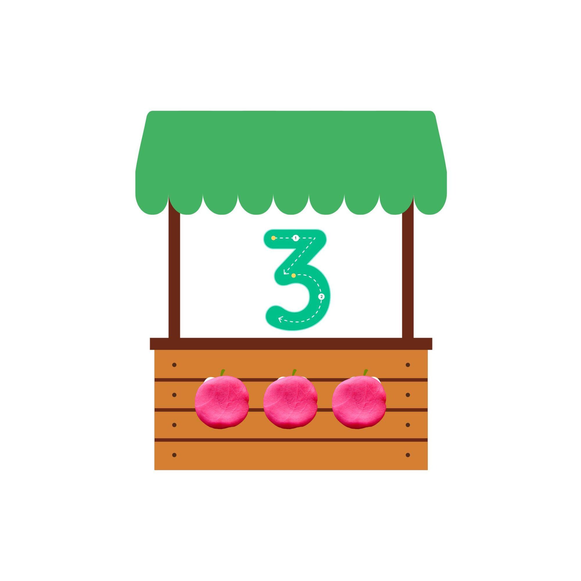 Buy Fruit Stand Number Tracing Worksheet – Preschool Counting Activity ...