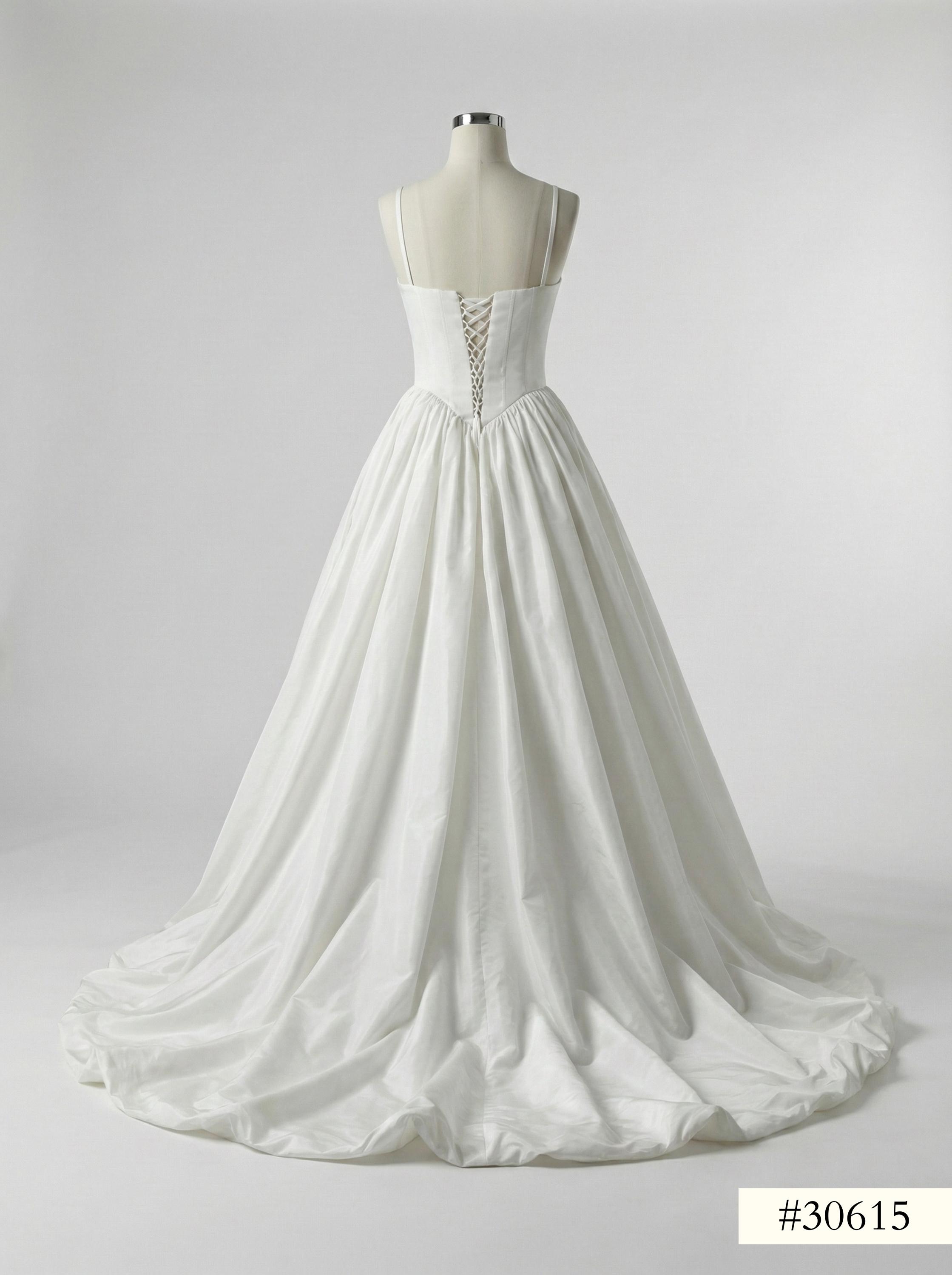 Taffeta Basque Corset Wedding Dress, Sculpting Soft Square Neck Bridal ...
