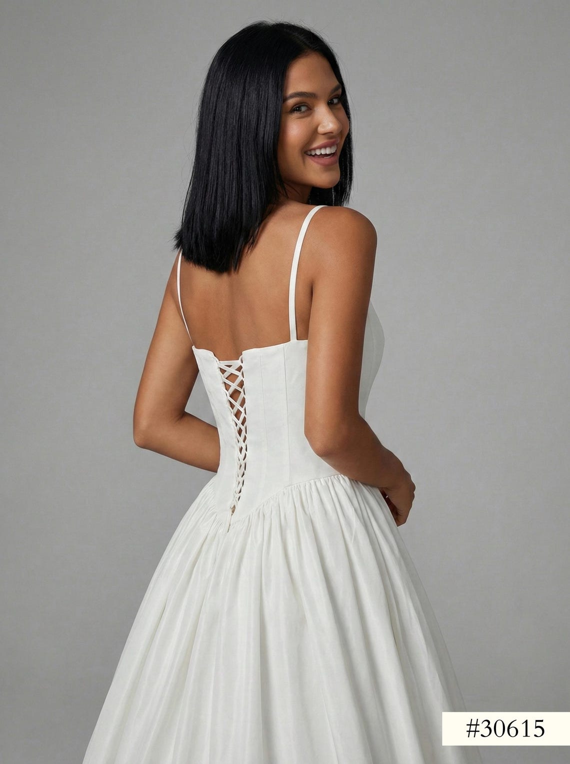 Taffeta Basque Corset Wedding Dress, Sculpting Soft Square Neck Bridal ...