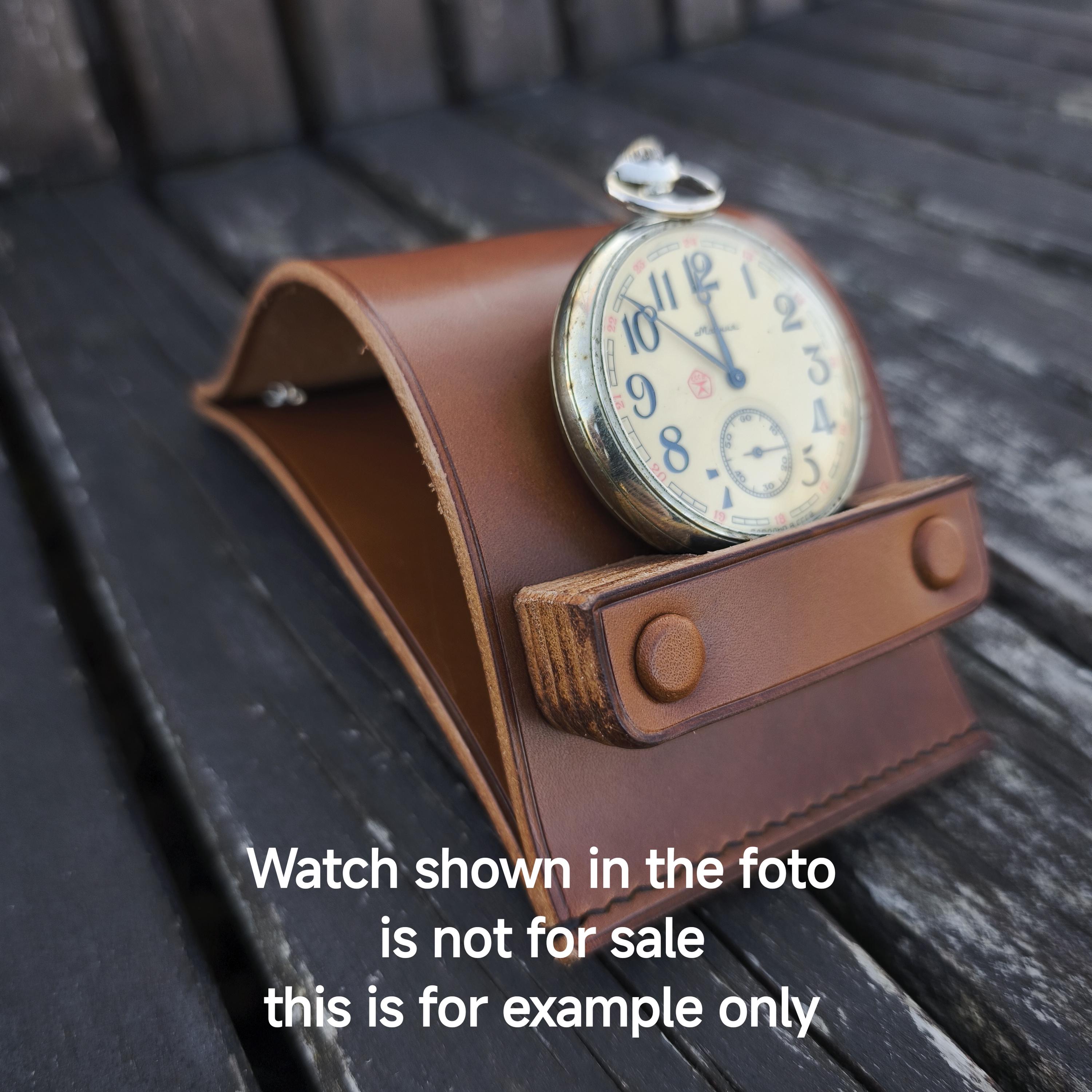 Handmade Leather Stand for Pocket Watches: Display Accessory - Etsy