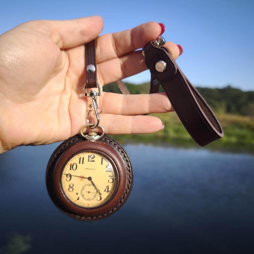 Leather Handmade Case for Pocket Watches 49-50mm - Etsy