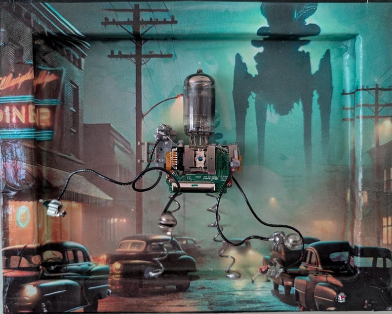 Upcycled Robot Diorama, War of the Worlds Art, Sci-fi Assemblage - Etsy ...