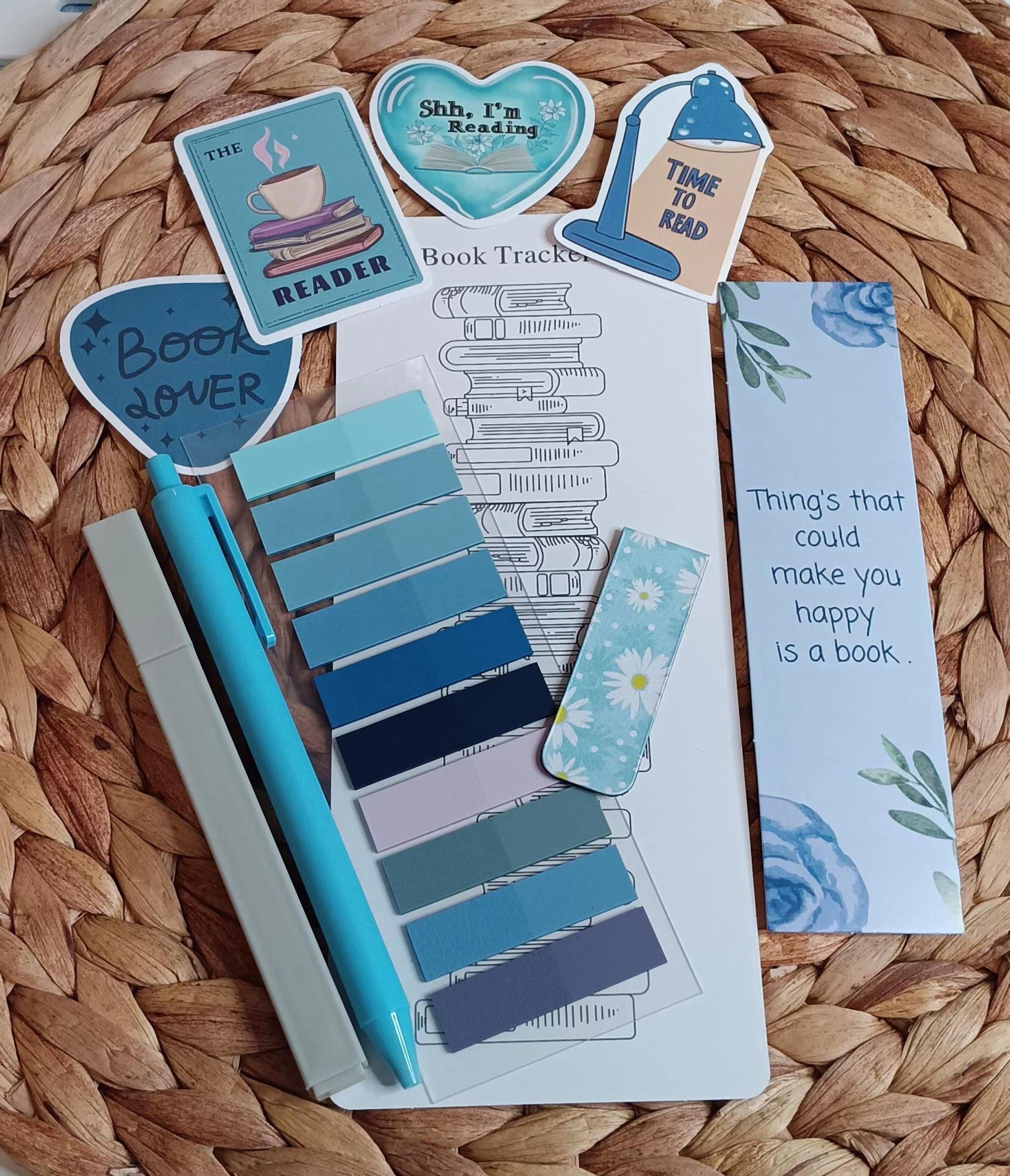 Book Annotation Set: Reading Log, Tabs, Bookmark, Pen & Stickers - Etsy