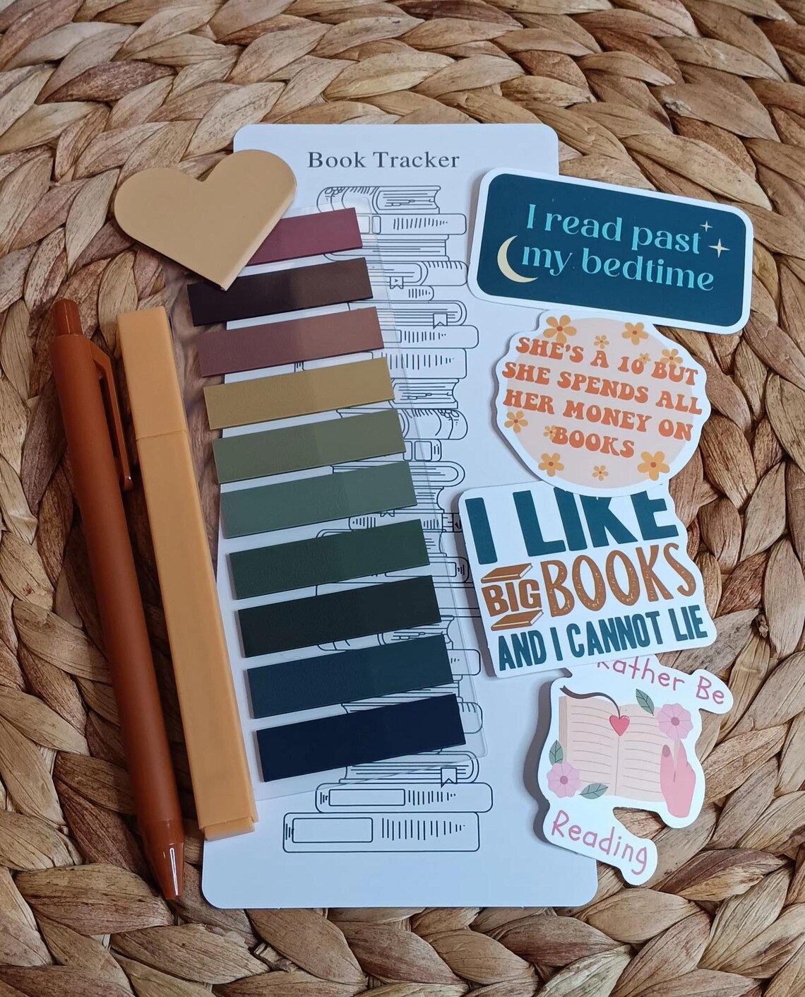 Book Annotation Set: Reading Log, Tabs, Bookmark, Pen & Stickers - Etsy