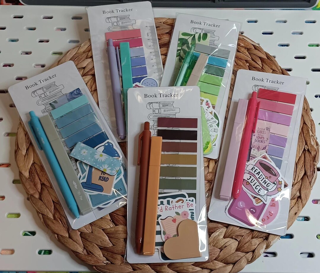 Book Annotation Set: Reading Log, Tabs, Bookmark, Pen & Stickers - Etsy