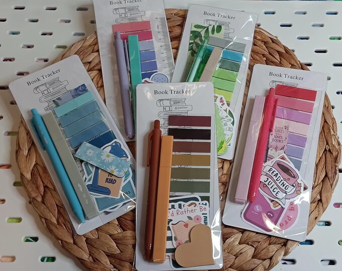 Book Annotation Set: Reading Log, Tabs, Bookmark, Pen & Stickers - Etsy
