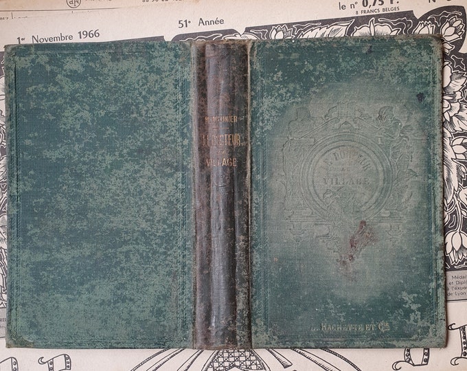 From 1800's - Rustic, Very Worn Antique French Book Cover - Size 7" X 4 ...