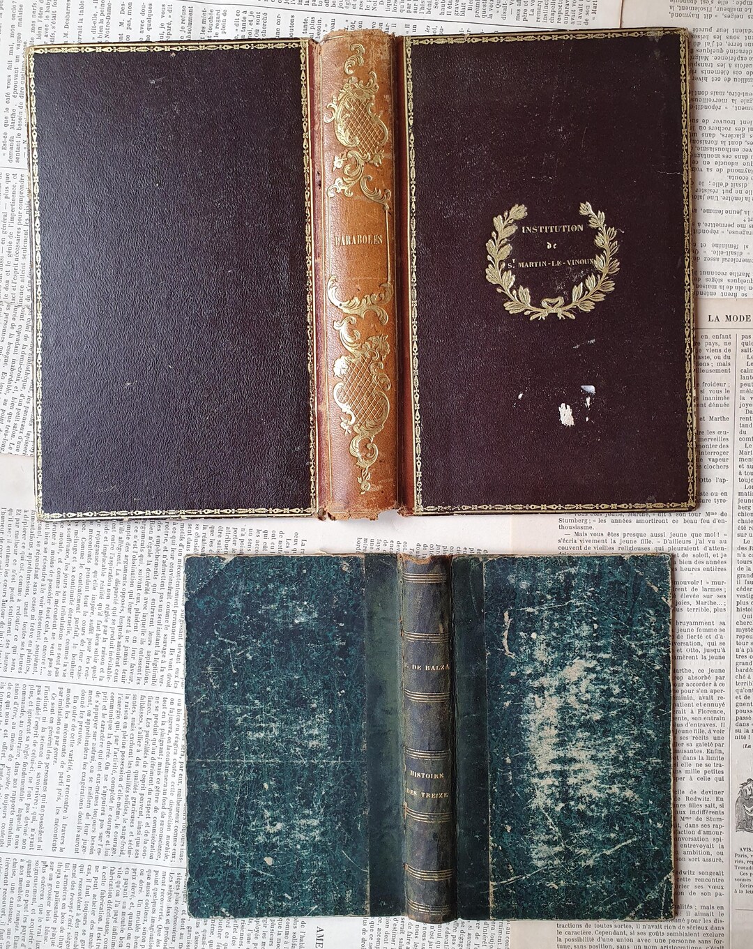 Set of Two Beautiful French Book Covers Largest is Size 9 3/4 X 6 1/4 ...