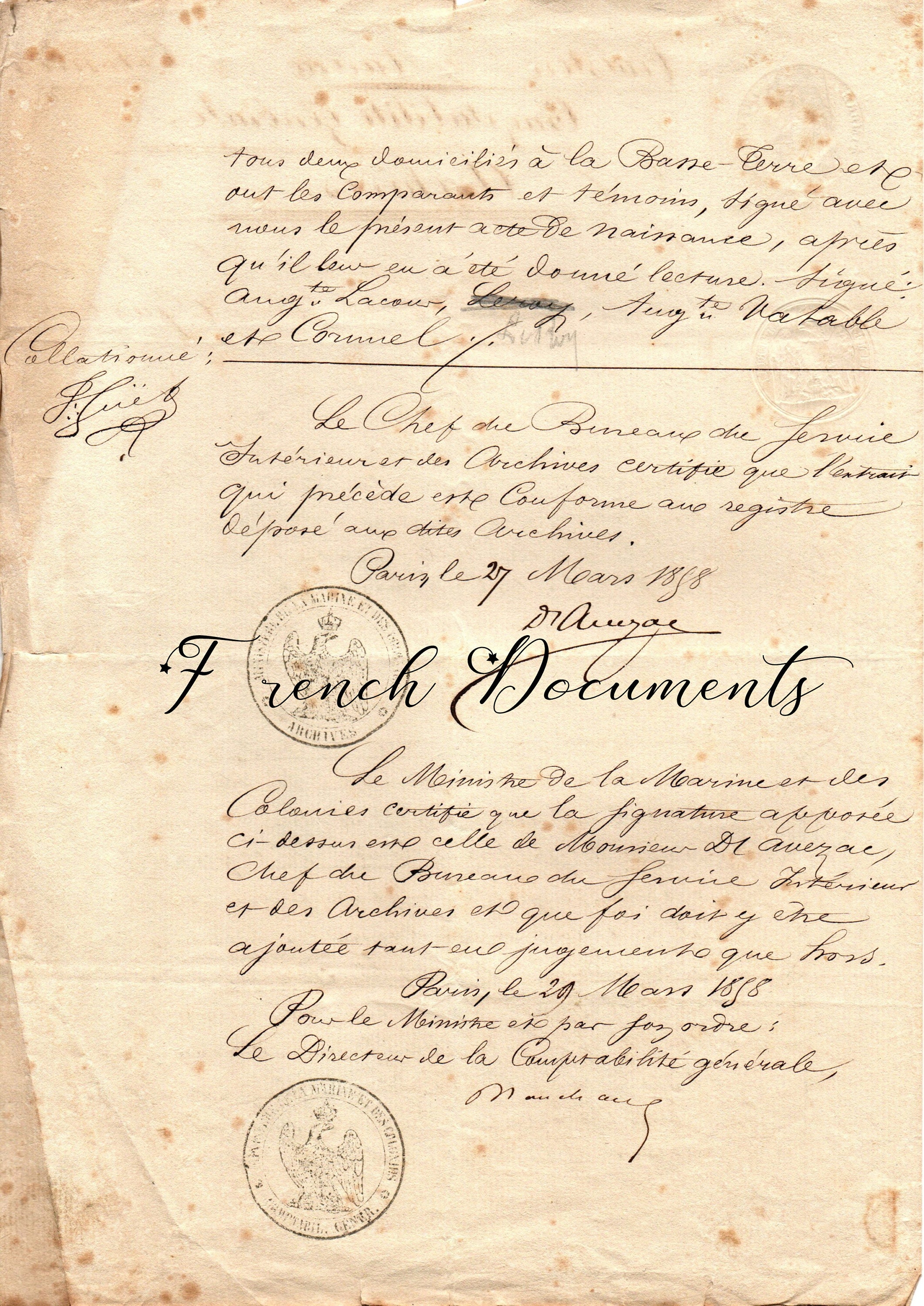 French Documents Set 1 - Etsy