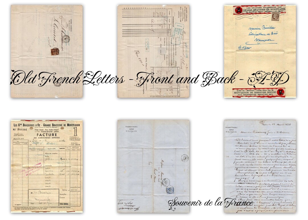 Assortment of Old French Letter Envelopes - US Letter Size - 11 Pages ...