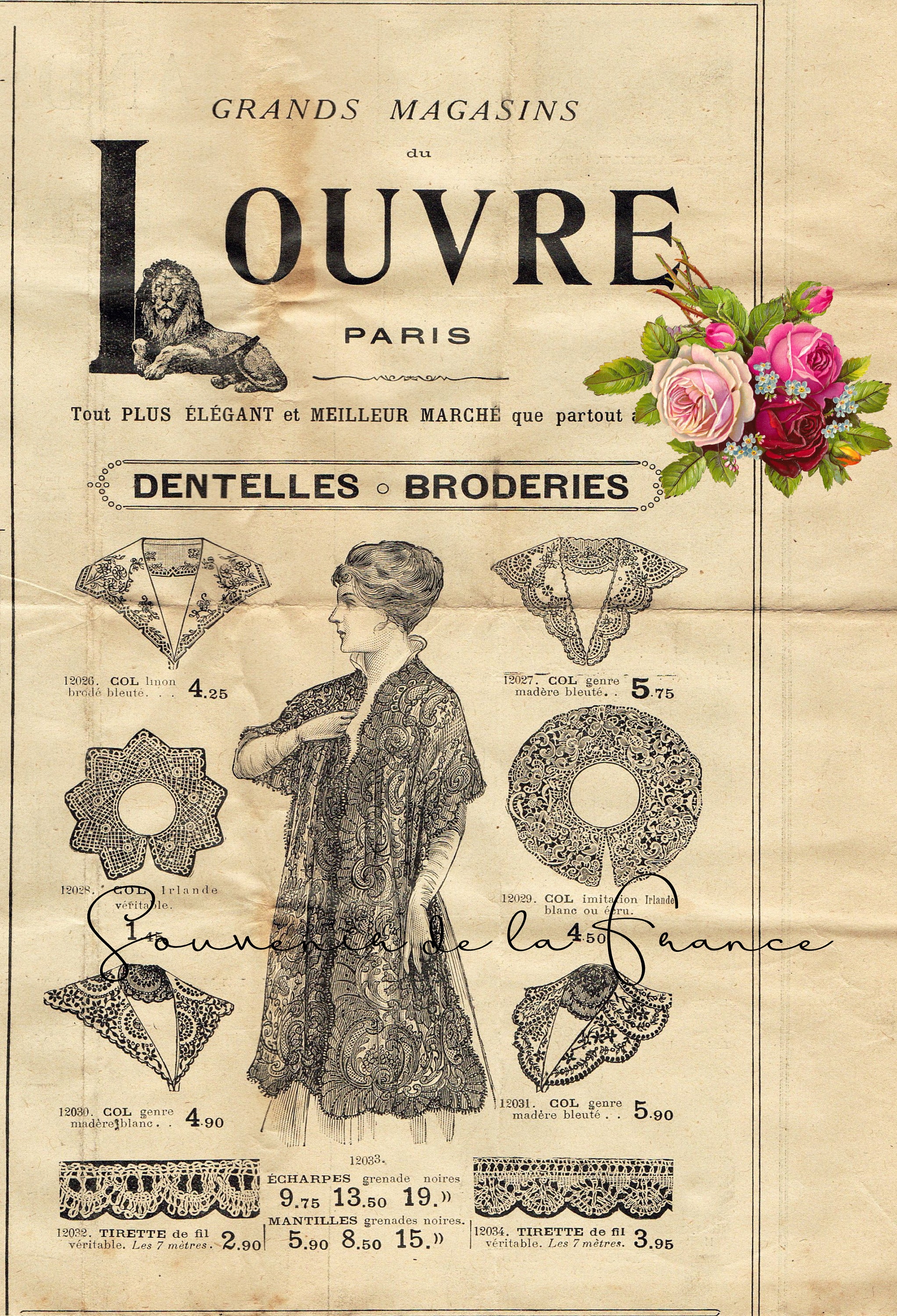 Grand Magasins Du Louvre Paris- 11 French Journal and Ephemera Pages ...